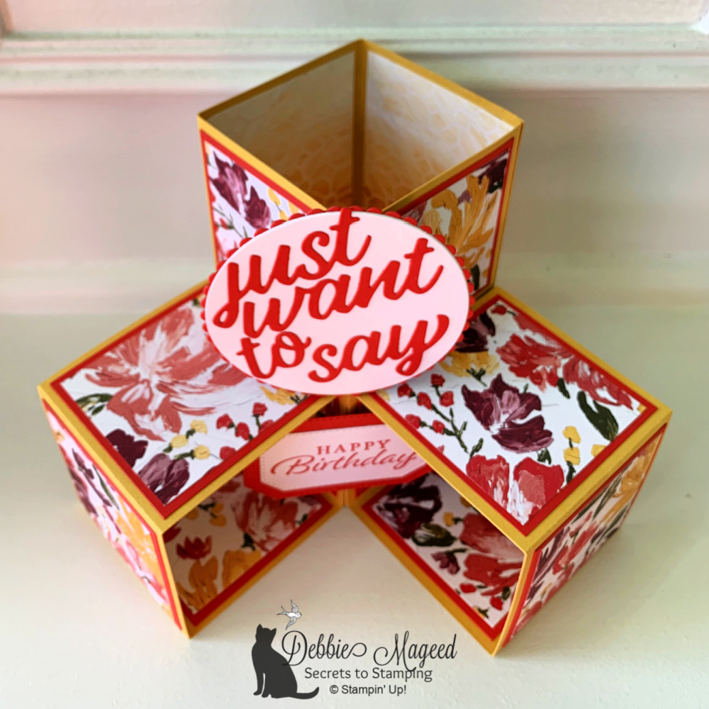 Art Gallery Triple Cube Card for Creative Creases Challenge